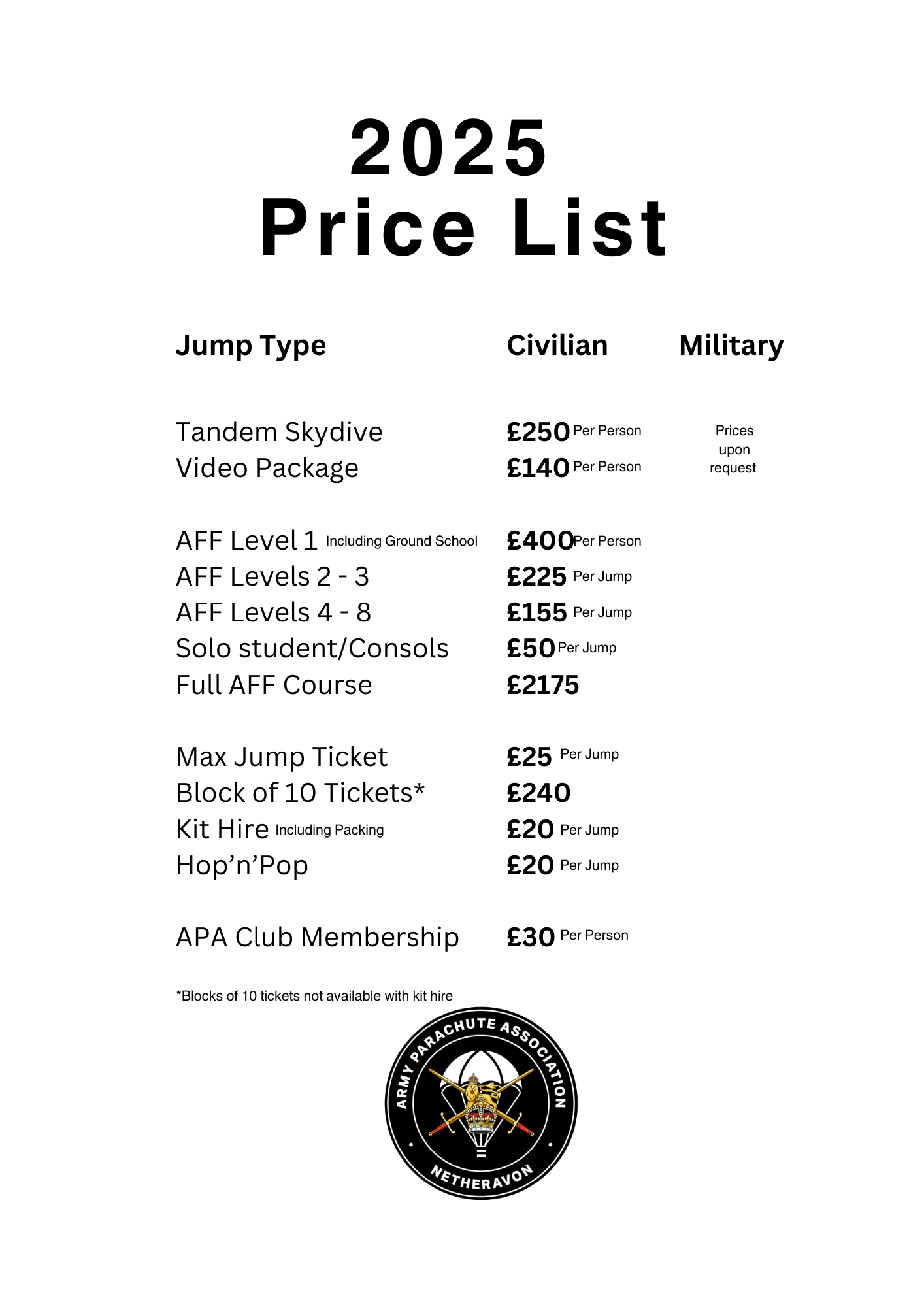 SkyDive Netheravon | Prices & Bookings